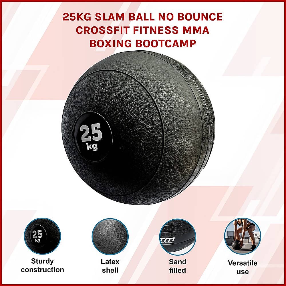 25kg Slam Ball No Bounce Crossfit Fitness MMA Boxing BootCamp - Fitness ...