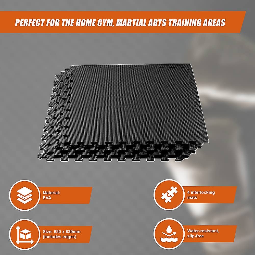 4 Tiles EVA Fitness Home Gym Interlocking Floor Puzzle Mat - Fitness ...