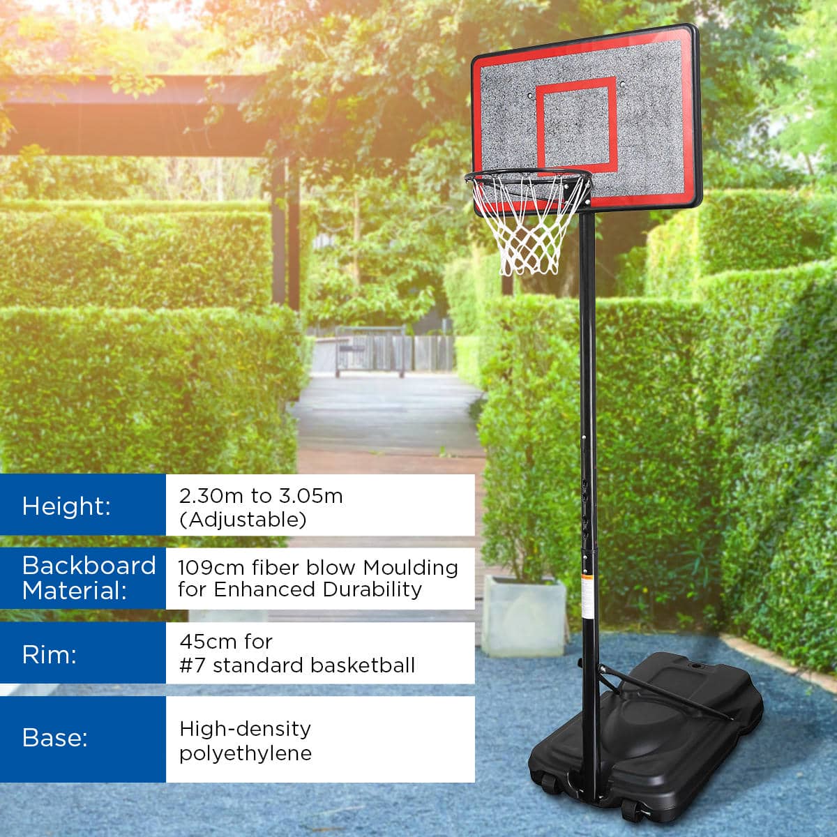 Kahuna Height-Adjustable Basketball Hoop Backboard Portable Stand ...