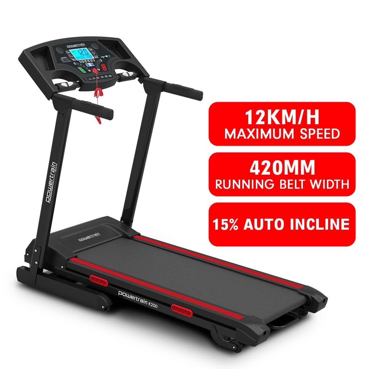 Powertrain K200 Electric Treadmill Folding Home Gym Running Machine ...
