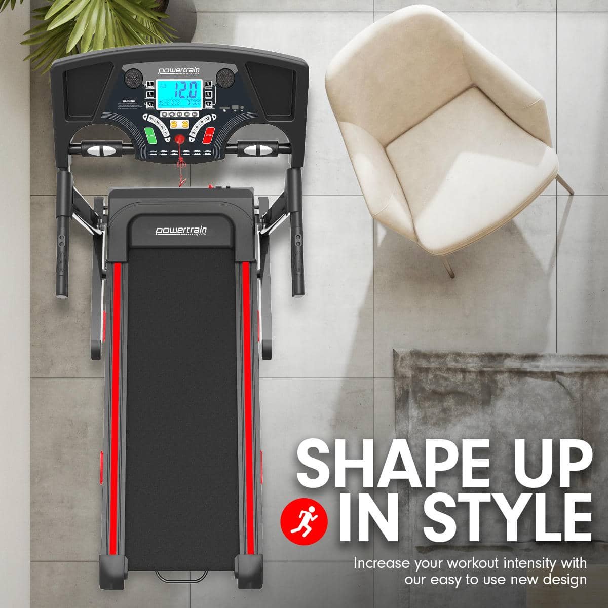 Powertrain K200 Electric Treadmill Folding Home Gym Running Machine ...