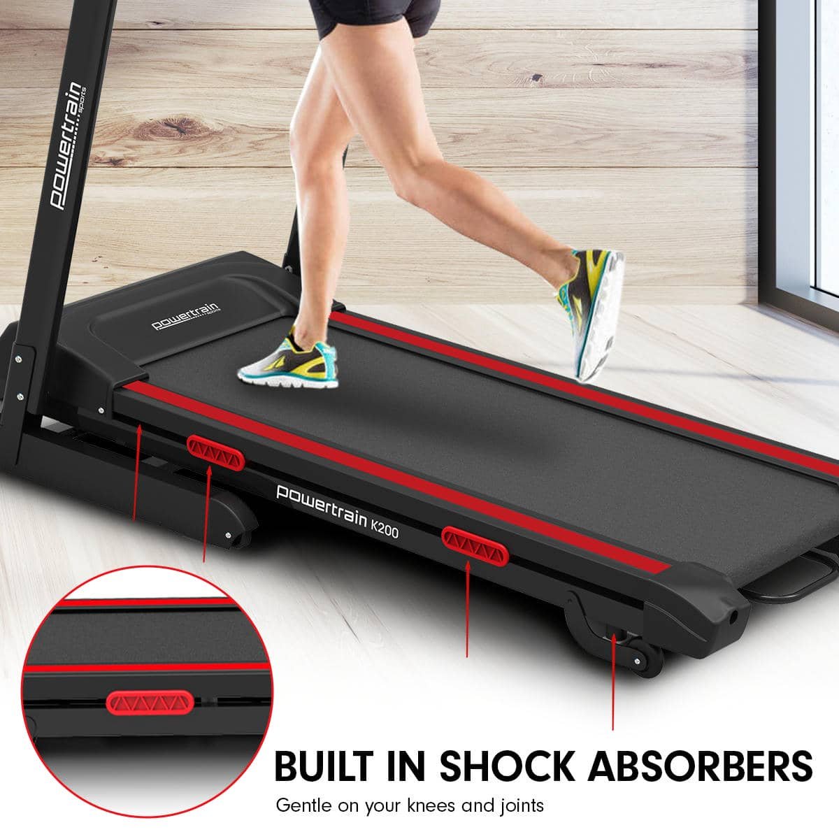 Powertrain K200 Electric Treadmill Folding Home Gym Running Machine ...